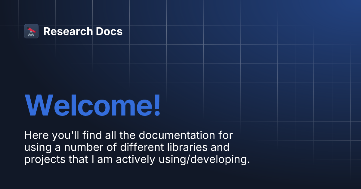 Welcome! | Research Docs